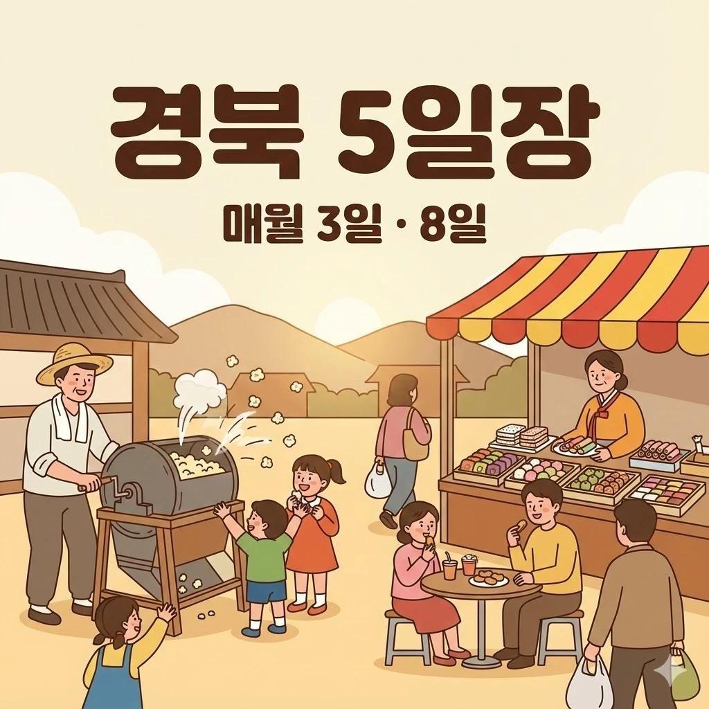 경북 오일장 3일 8일 장날 위치 및 지도, 주차장 경상북도 5일장 - 탐색